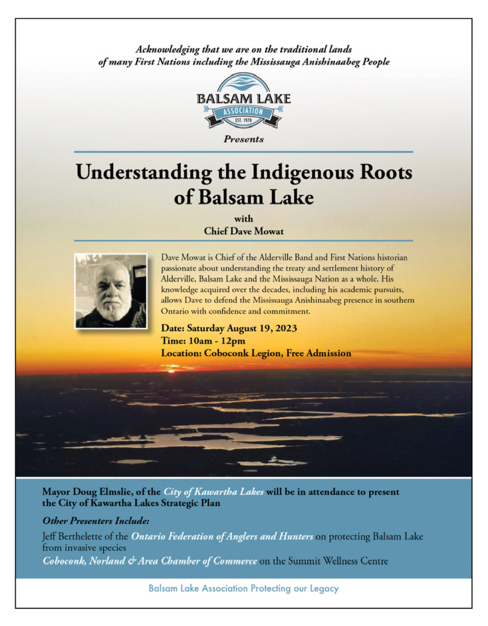 Indigenous History Session Sponsored by the Balsam Lake Association – Shadow Lakes Association